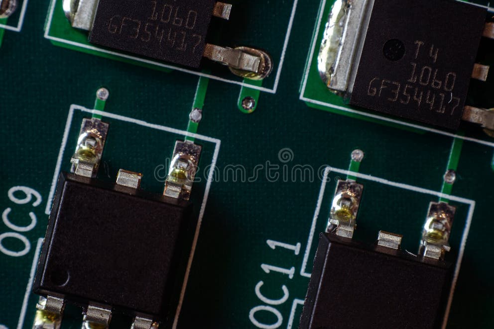 Transistors on the Motherboard. Modern Electronics Stock Photo - Image ...