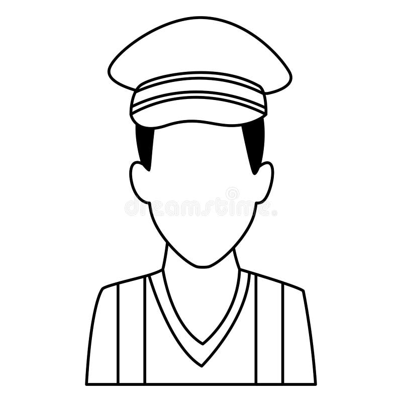 Transit Agent Profession Avatar in Black and White Stock Vector ...