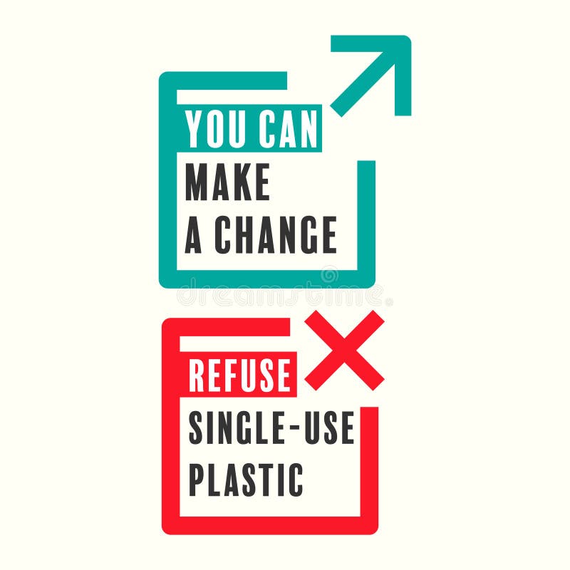 Refuse Single-use Plastic Isolated Cartoon Vector Illustrations. Stock ...