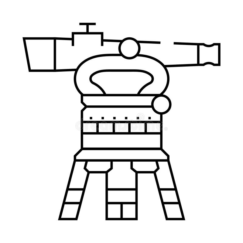 Transit Level Tool Civil Engineer Line Icon Vector Illustration Stock ...