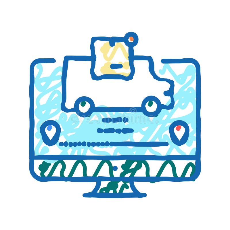 In Transit Parcel Status Icon Doodle Illustration Stock Vector ...