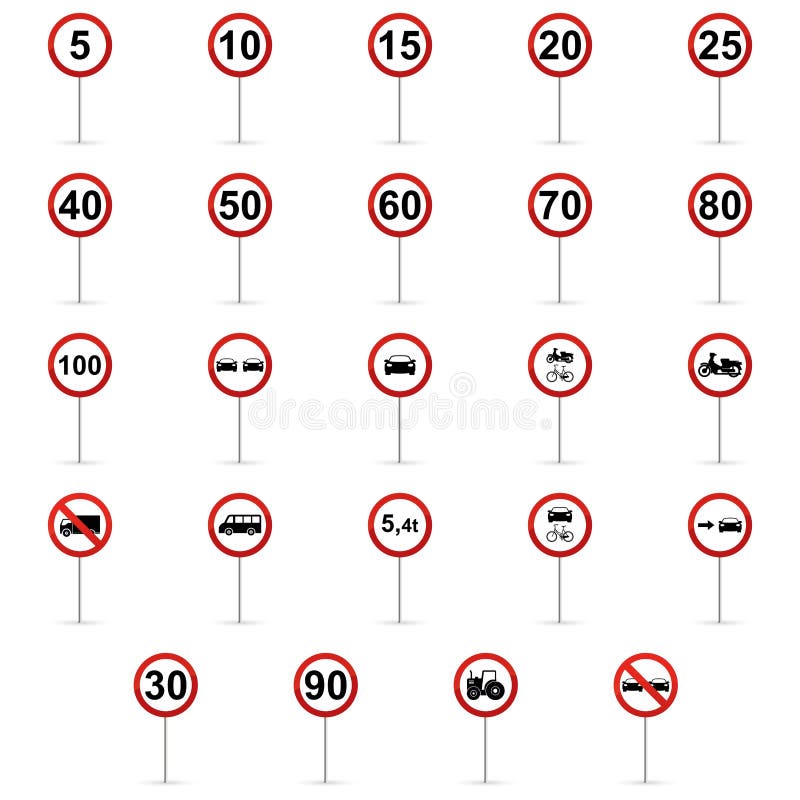 Set of transit signals stock vector. Illustration of highway - 86043016