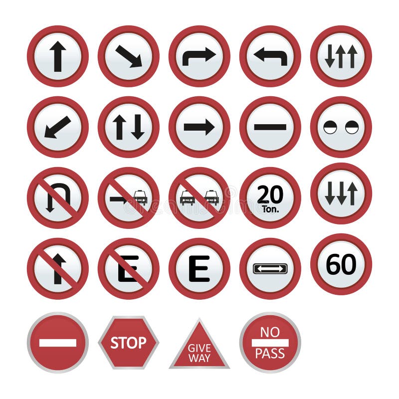 Set of transit signals stock vector. Illustration of highway - 86043016