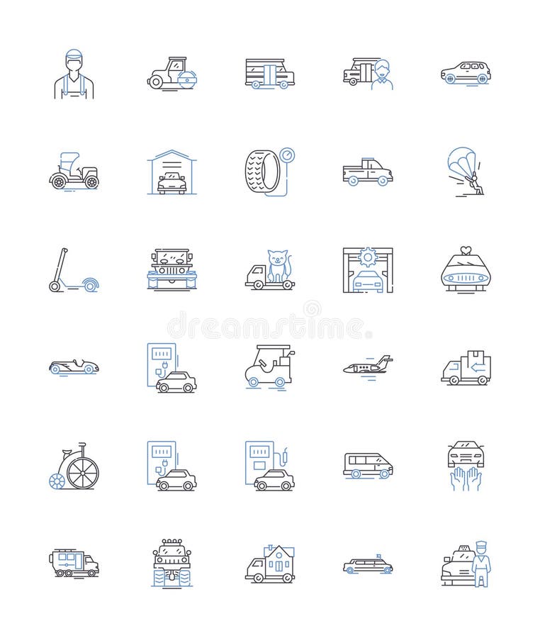 Transit Solutions Line Icons Collection. Transport, Commute, Mobility ...