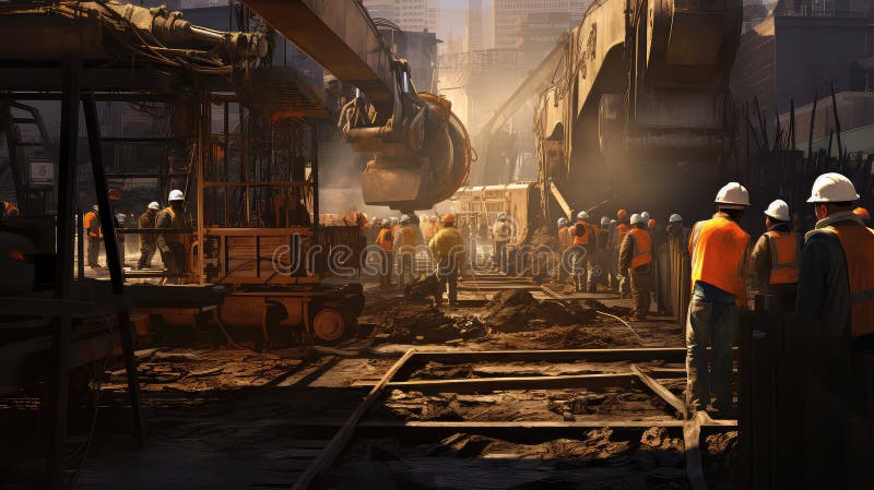 Transit Subway Construction Stock Illustration - Illustration of ...
