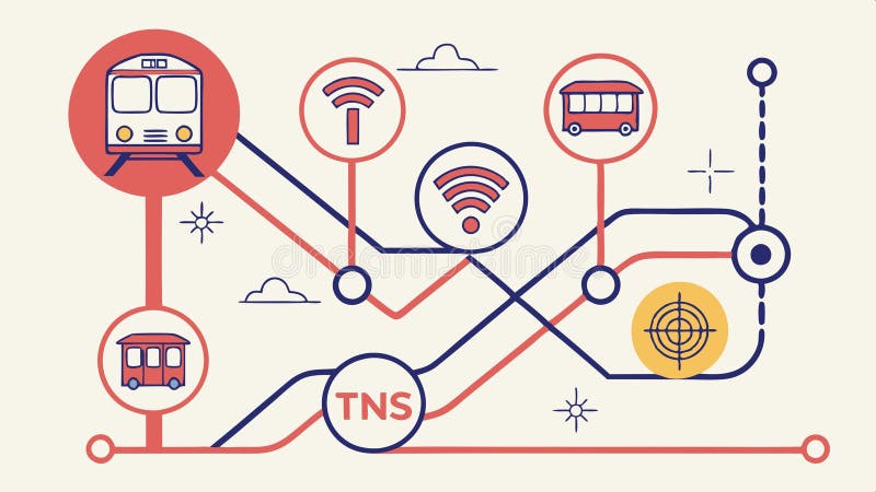 Public Transport Network, Illustrating Urban Mobility and Transit ...