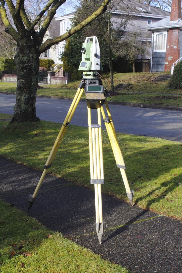 Vintage Surveyors Level (Transit, Theodolite) with Wooden Tripod and ...