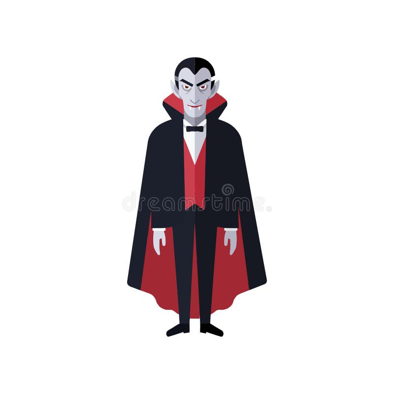 Dracula Character Design in Flat Style Vector Illustration for Digital ...