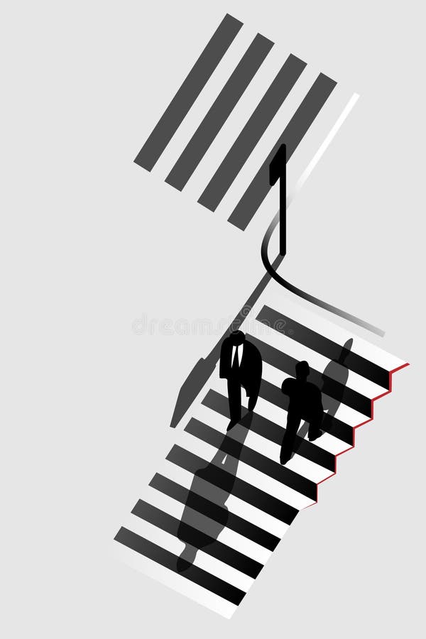 Transition of Cross-walk into Staircase Stock Vector - Illustration of ...