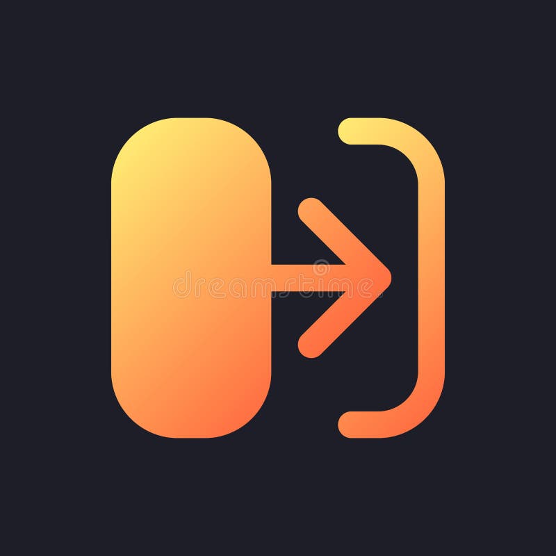 Transition Orange Solid Gradient Ui Icon for Dark Theme Stock Vector - Illustration of dark ...