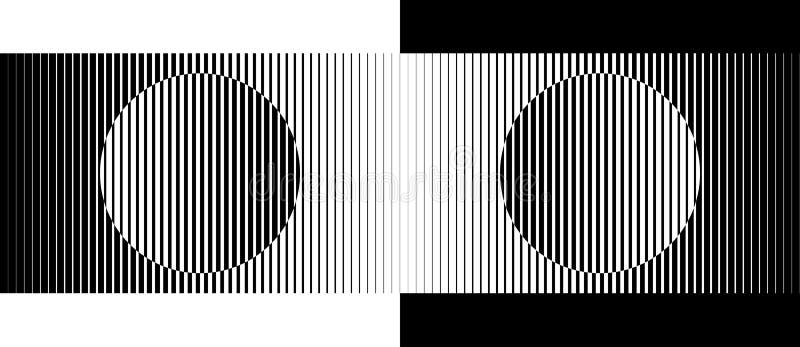 Transition in Two Circles with Parallel Lines. Abstract Art Geometric ...