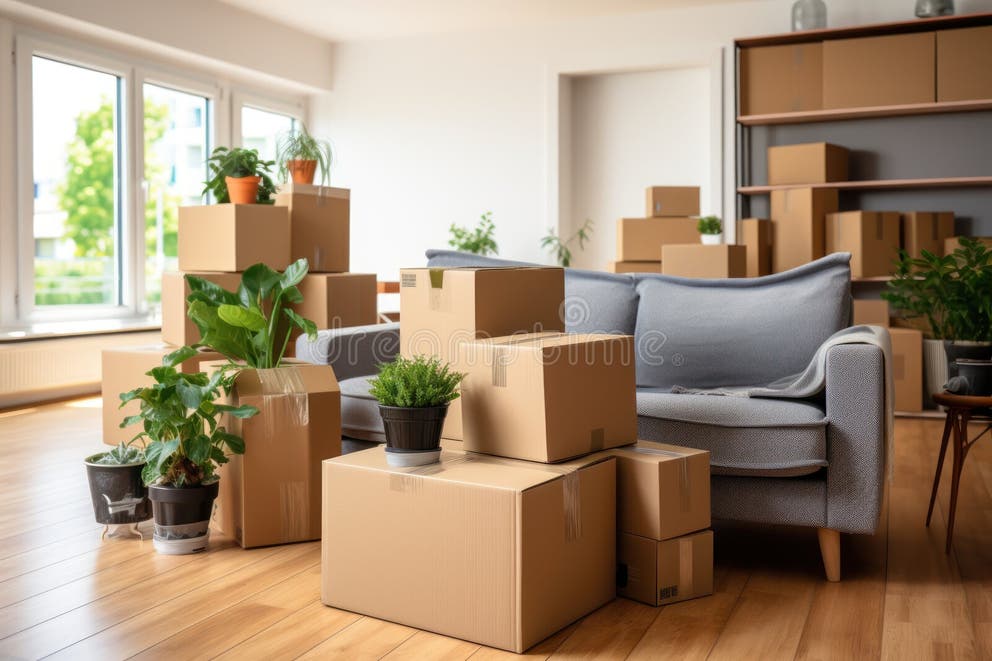 Transition in Progress: Boxes Poised To Move into a New Home ...