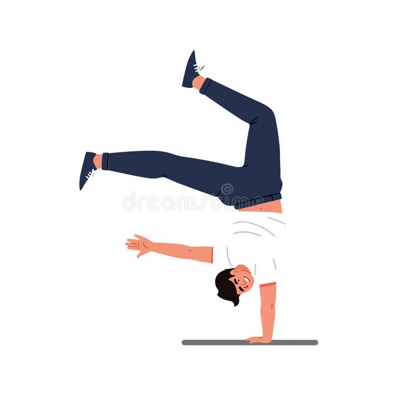 Person Performing a Handstand in a Flat Vector Illustration Style Stock ...