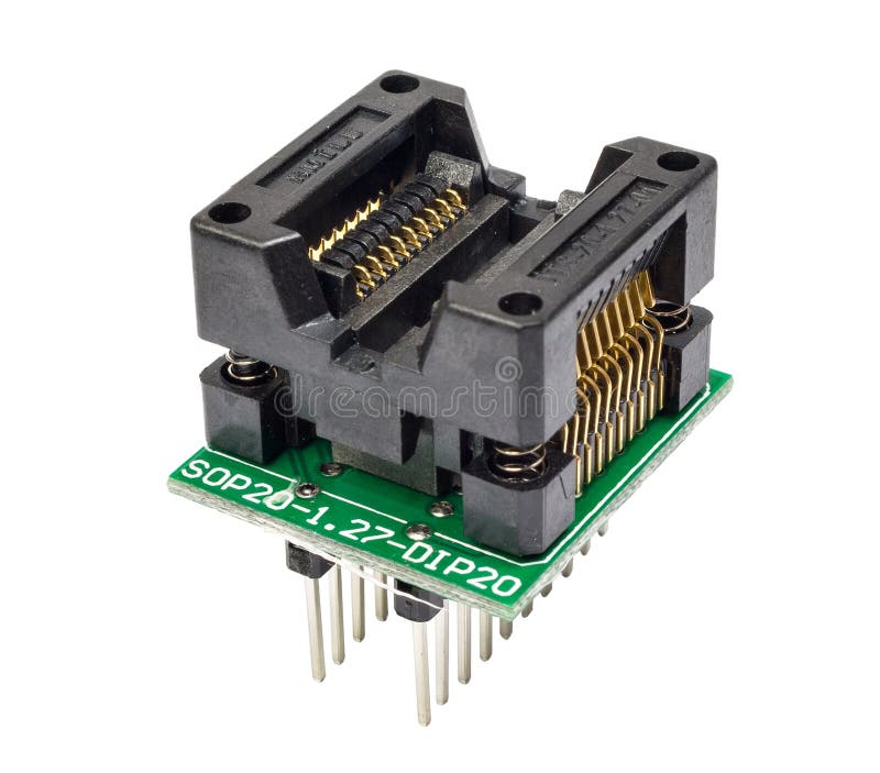 Transition Socket for Microcircuits Isolated on White Background Stock ...