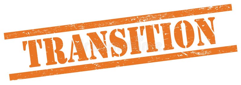 TRANSITION Text on Orange Grungy Rectangle Stamp Stock Illustration ...