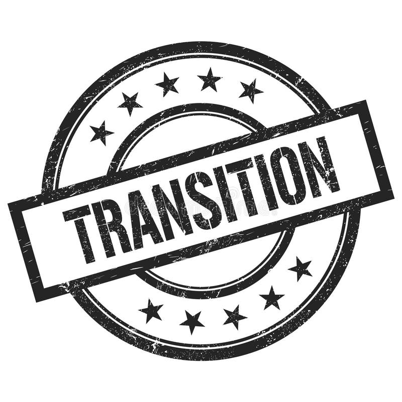 TRANSITION Text Written on Black Vintage Round Stamp Stock Illustration ...