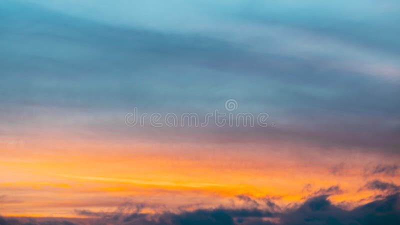 Transition To Evening Colorful Sundown. Sunset Sky Background Backdrop ...