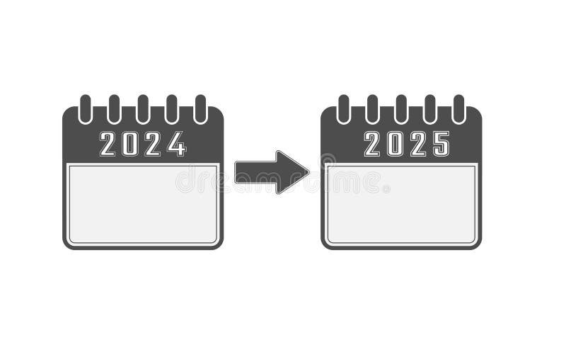 Transition from 2024 To 2025. Vector for Websites, Applications Stock ...
