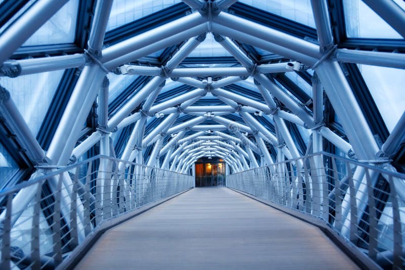 The Transition between the Two Buildings of Metal Pipes Stock Photo ...