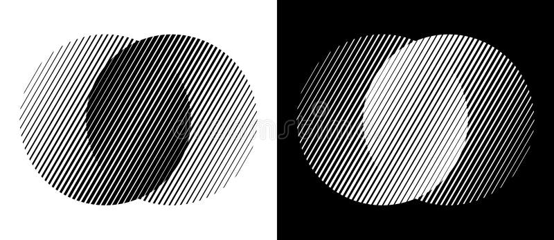 Transition in Two Circles with Parallel Lines. Abstract Art Geometric ...