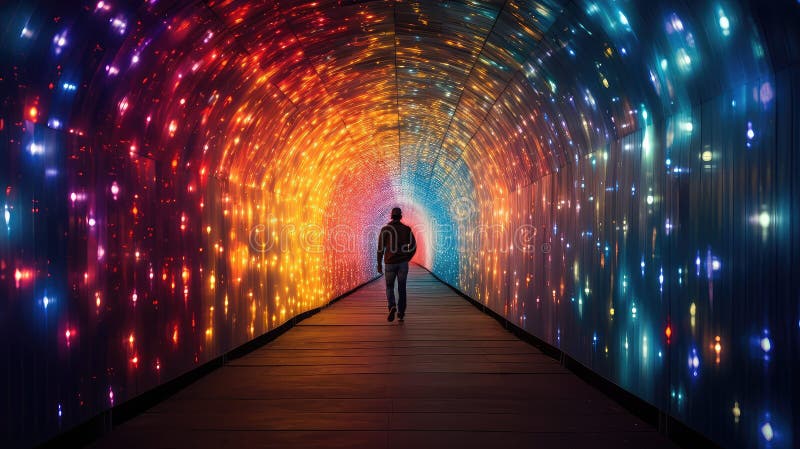 Transition Walking into the Light Stock Illustration - Illustration of ...