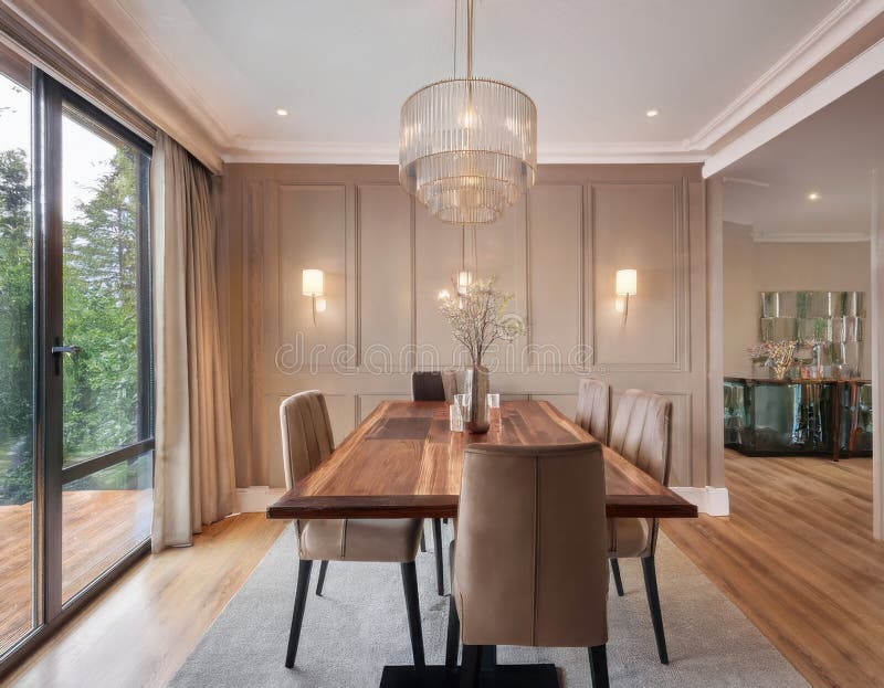 Transitional-style Dining Room with a Mix of Traditional and Modern ...