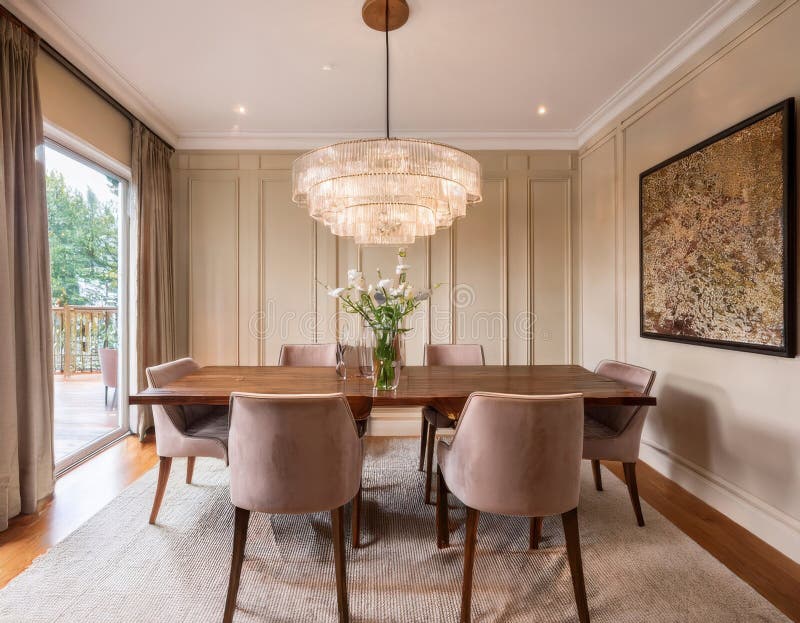 Transitional-style Dining Room with a Mix of Traditional and Modern ...