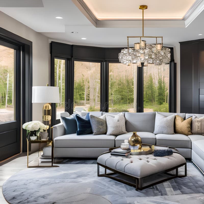 20 a Transitional-style Living Room with a Mix of Neutral and Metallic ...