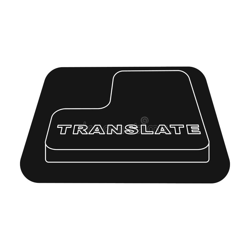 Translate Button Icon in Black Style Isolated on White Background ...