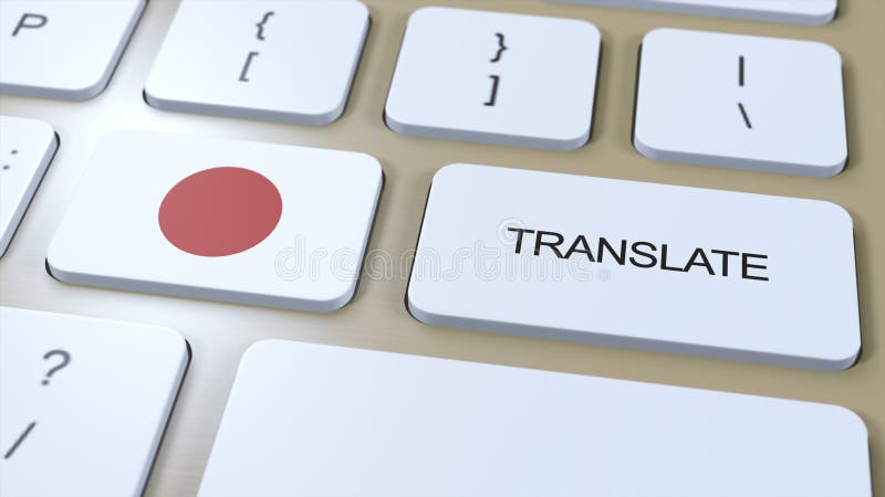 Translate Japanese Language Concept. Translation of Word. Button with ...