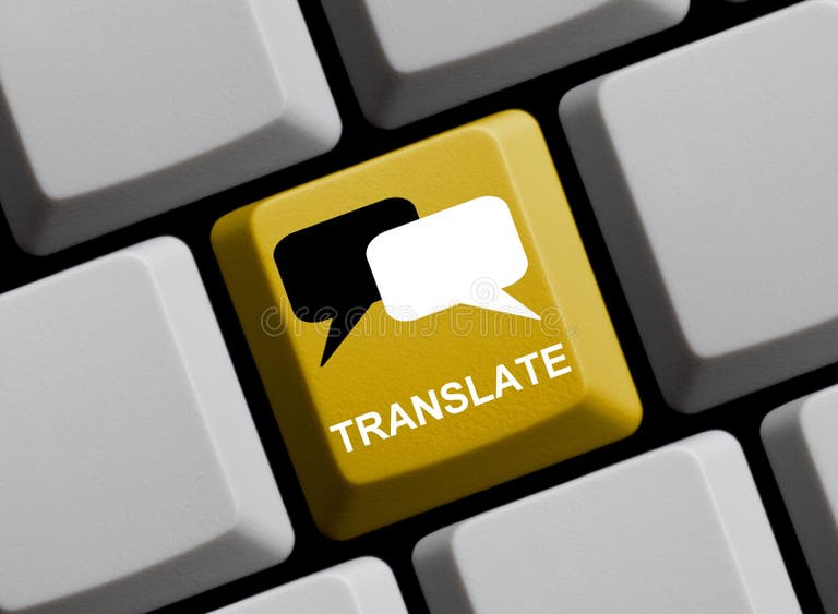 Translate - Yellow Computer Keyboard with Speech Bubbles 3d ...