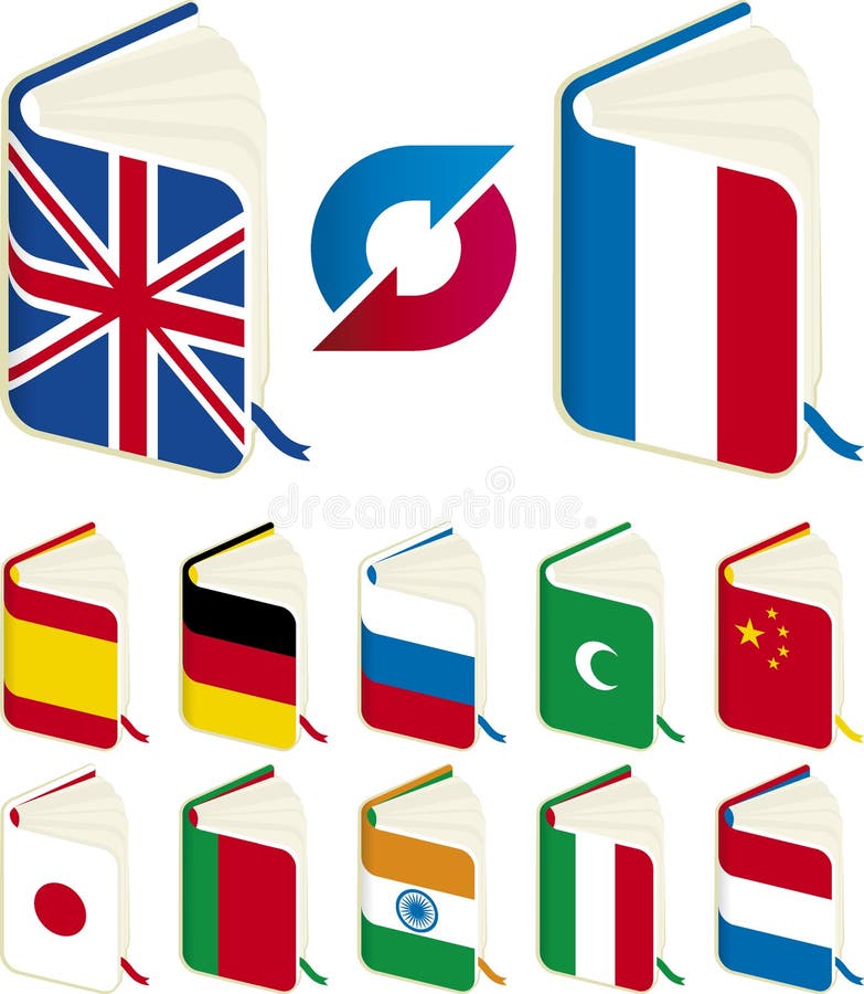 Translation books stock vector. Illustration of portuguese - 7063177