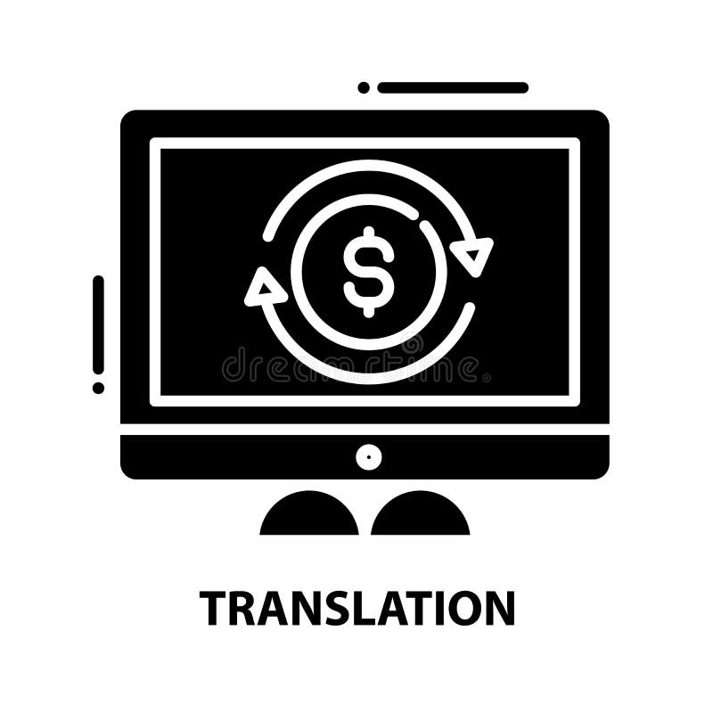 Translation Icon, Black Vector Sign with Editable Strokes, Concept ...
