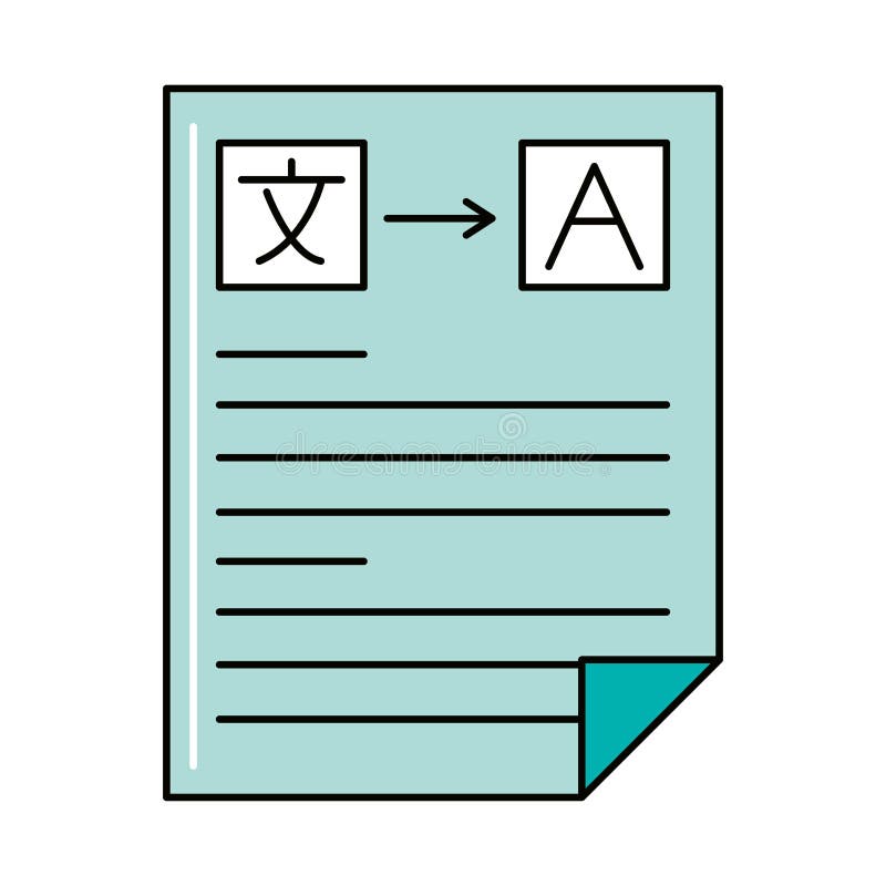 Translation paper icon stock vector. Illustration of write - 236207051