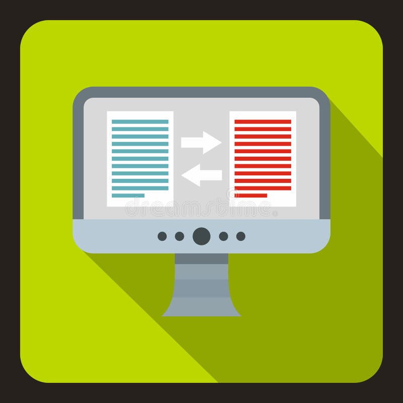 Translation of Text on Computer Icon, Flat Style Stock Vector ...