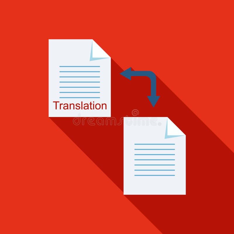 Translation of Text on Computer Icon, Flat Style Stock Vector ...