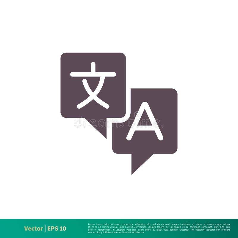 Translation, Translator Icon Vector Logo Template Illustration Design ...