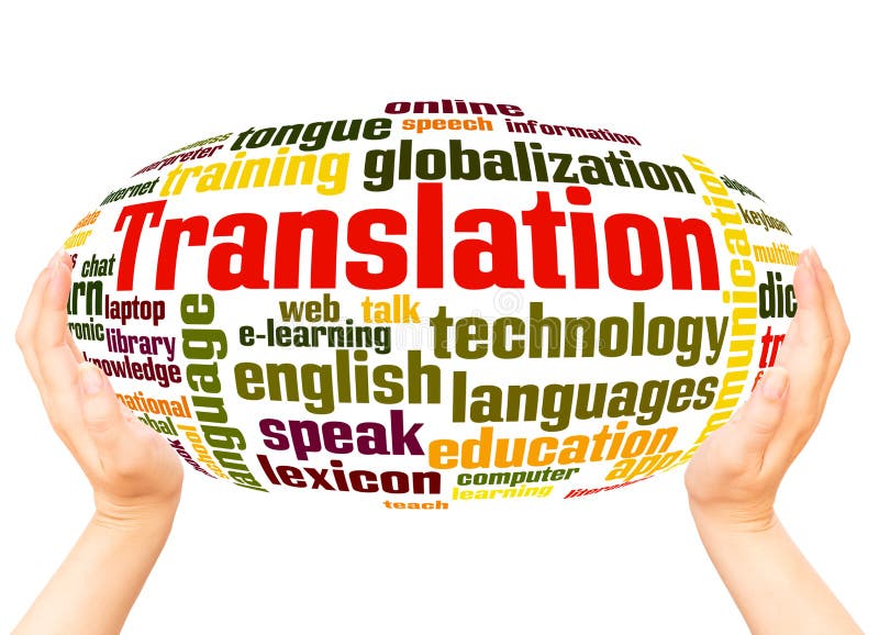Translation Word Cloud Hand Sphere Concept Stock Illustration ...