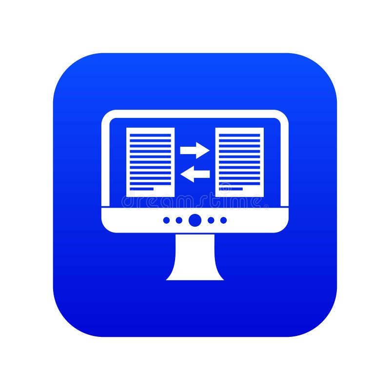 Translator App on the Screen of Computer Icon Digital Blue Stock Vector ...