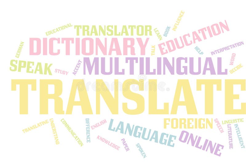 Translate word cloud stock illustration. Illustration of educational ...