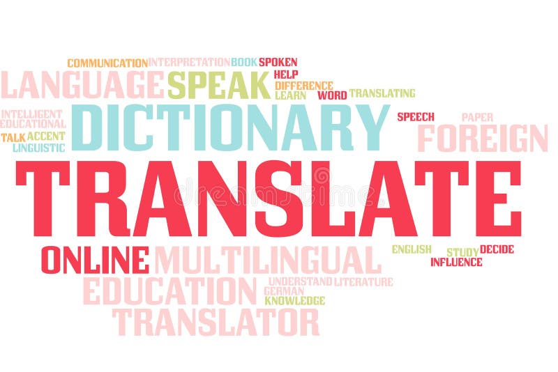 Translate word cloud stock illustration. Illustration of brain - 140009191