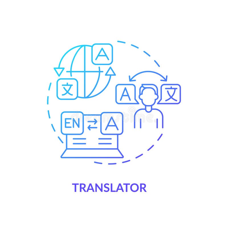 Translator Blue Gradient Concept Icon Stock Vector - Illustration of ...