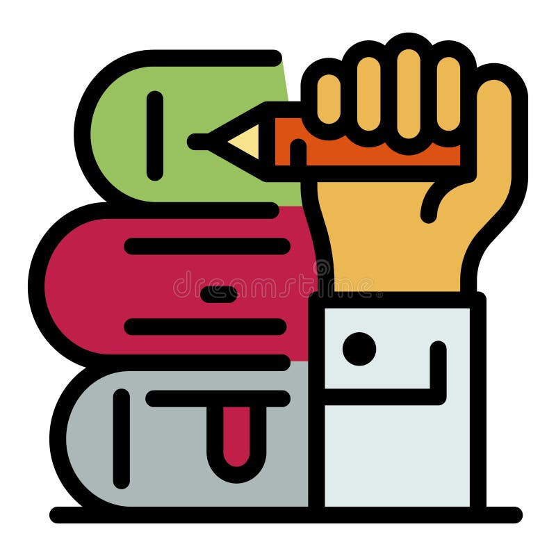 Translator Books Stack Icon Color Outline Vector Stock Vector ...