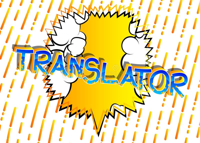 Translator Comic Book Style Cartoon Words. Stock Vector - Illustration ...