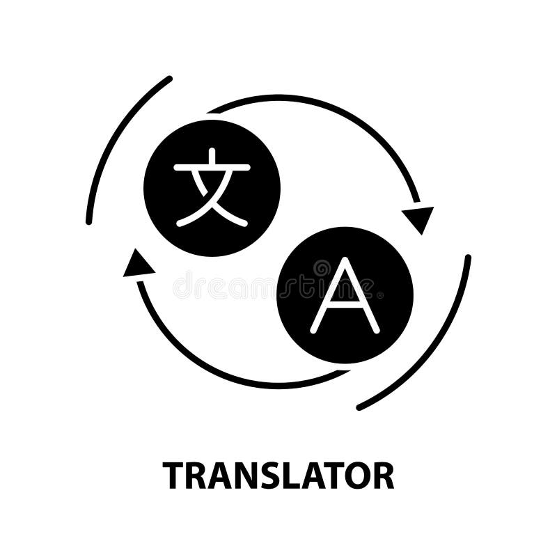 Translation Icon, Black Vector Sign with Editable Strokes, Concept ...