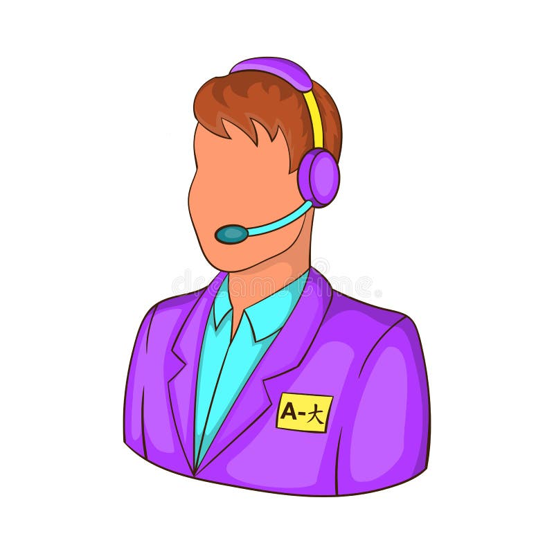 Translator Interpreter Woman Icon, Cartoon Style Stock Vector ...