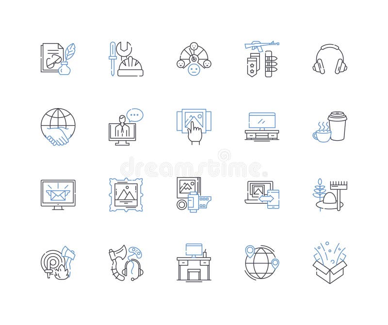 Translator Line Icons Collection. Language, Interpret, Linguistics ...
