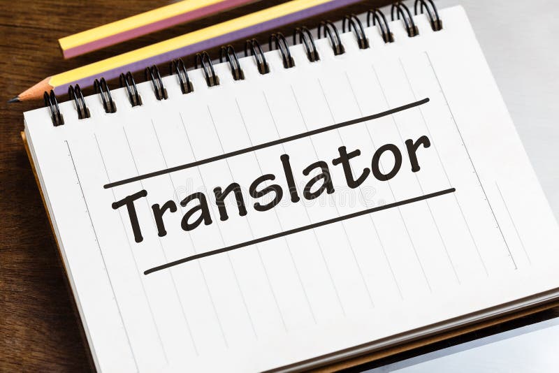 Translator on Notebook stock image. Image of language - 121060545