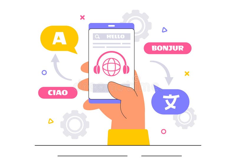 Translator Service Vector Illustration Featuring Multilanguage ...