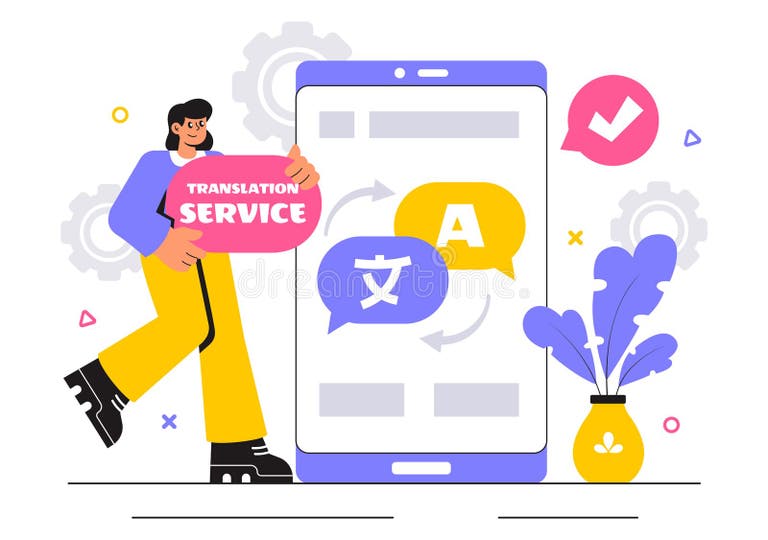 Translator Service Vector Illustration Featuring Multilanguage ...